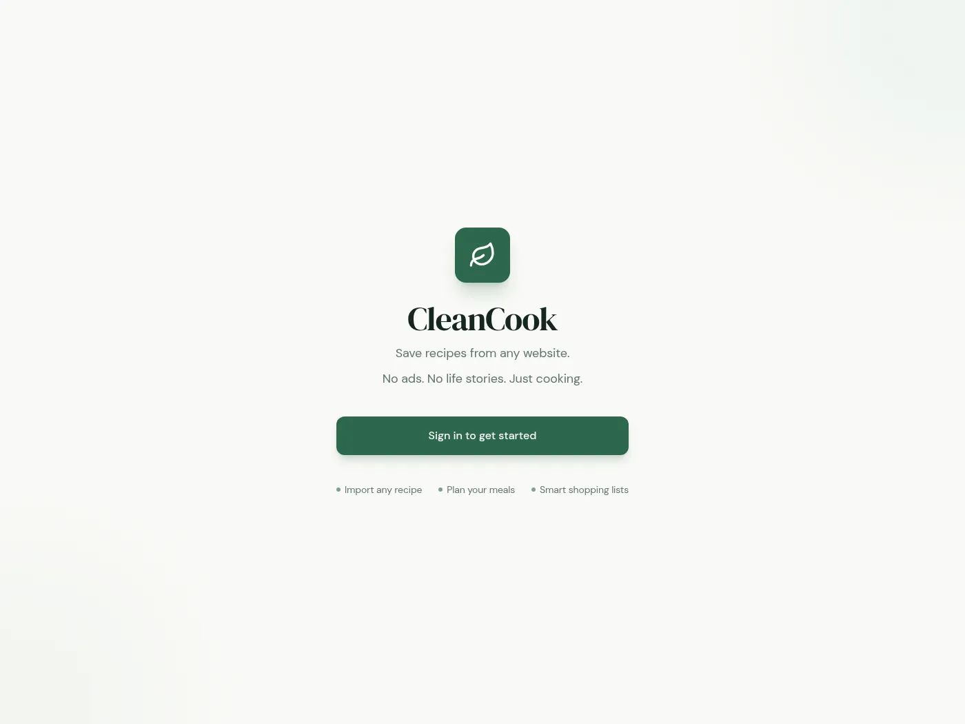 CleanCook Recipe Manager