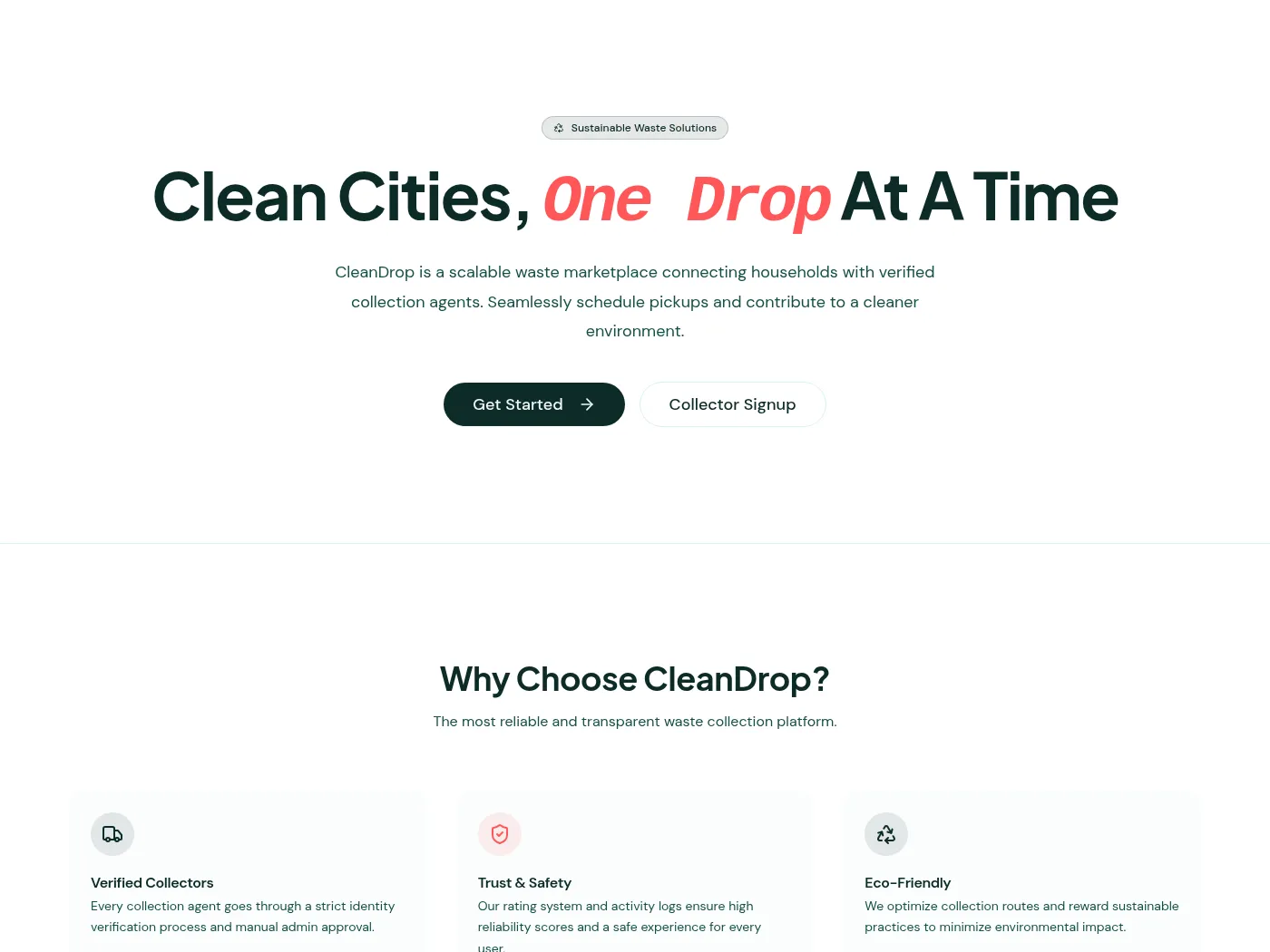 CleanDrop Waste Marketplace