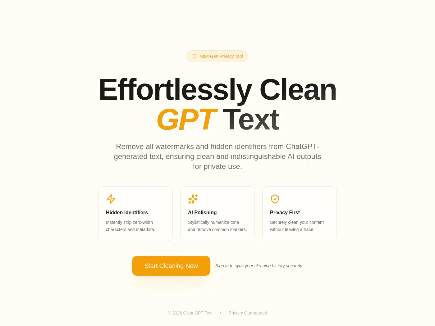 CleanGPT Text
