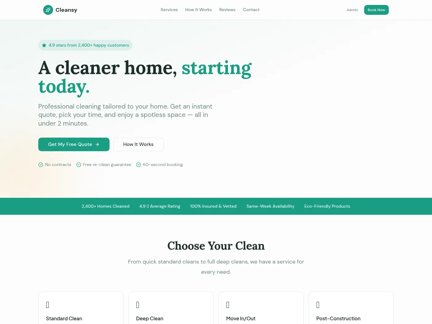 Cleansy Booking Platform