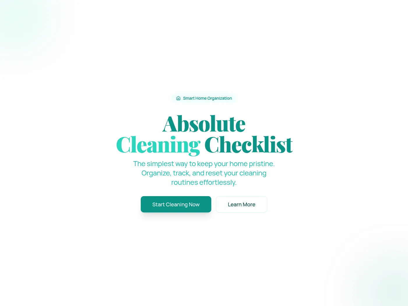 Absolute Cleaning Checklist