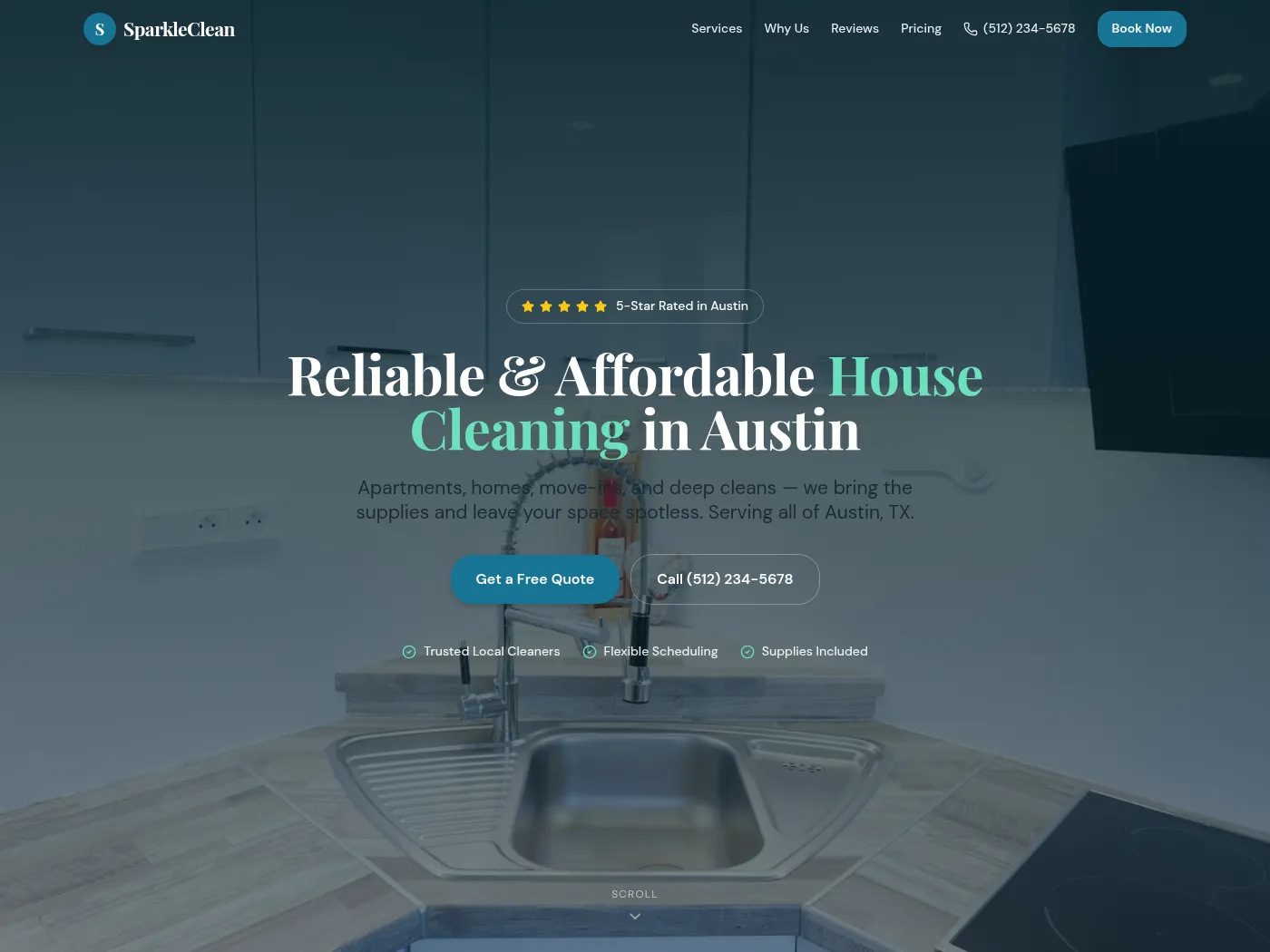SparkleClean Landing Page