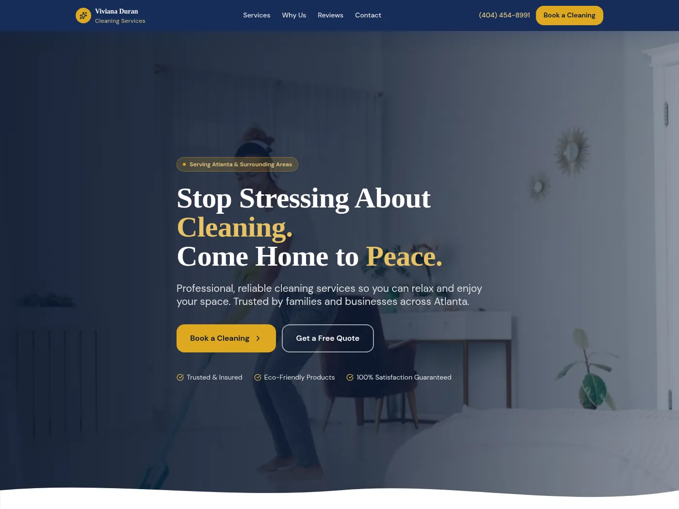 Viviana Cleaning Landing Page