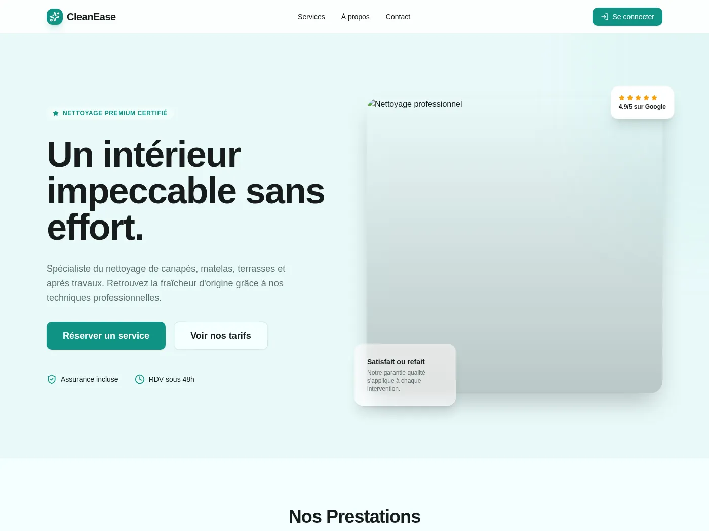 CleanEase Booking Site
