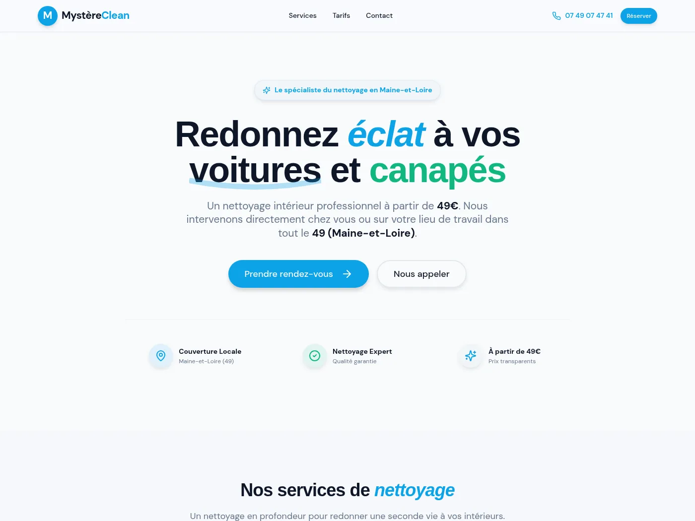 MystèreClean Booking Site