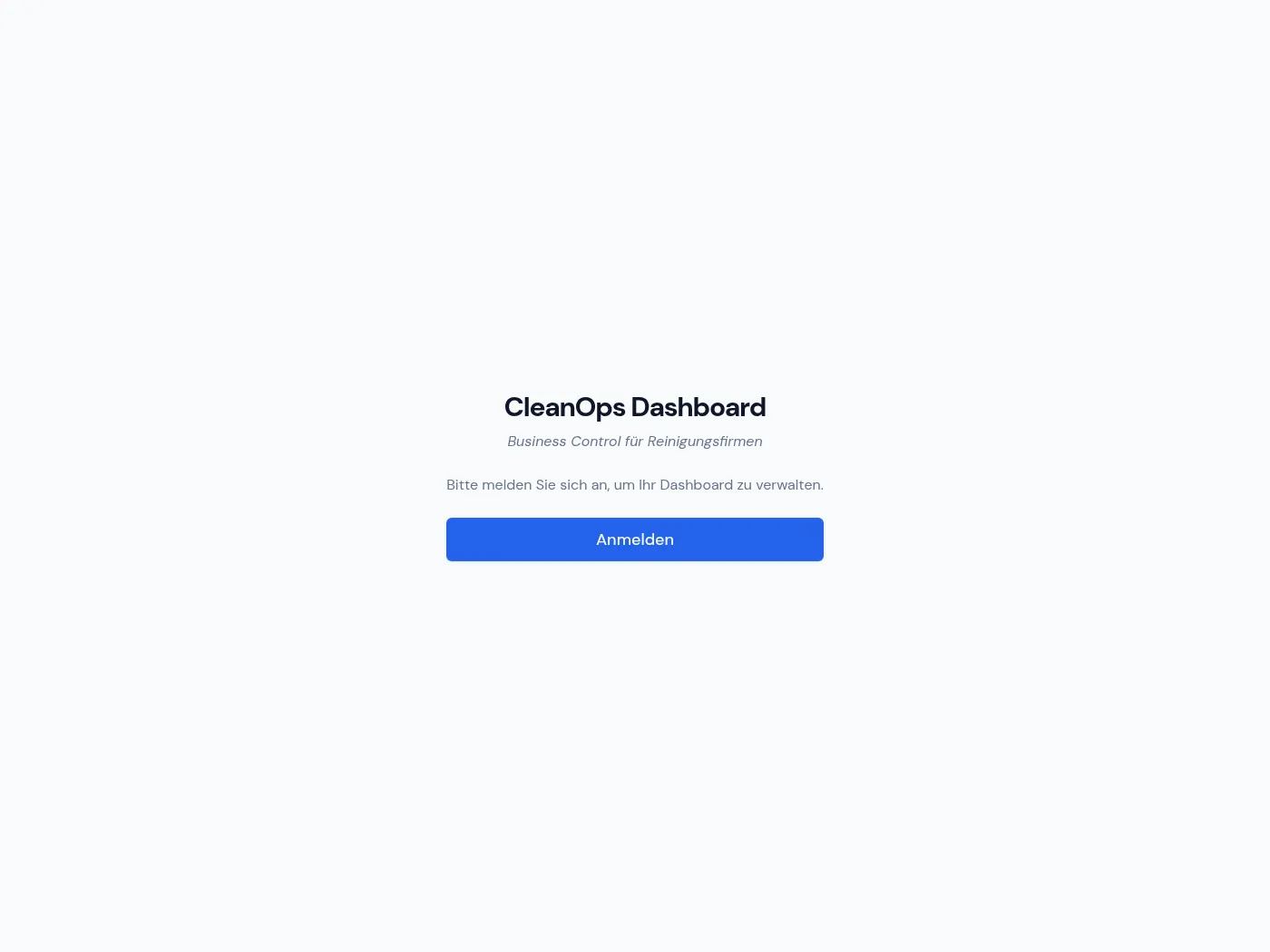 CleanOps Dashboard