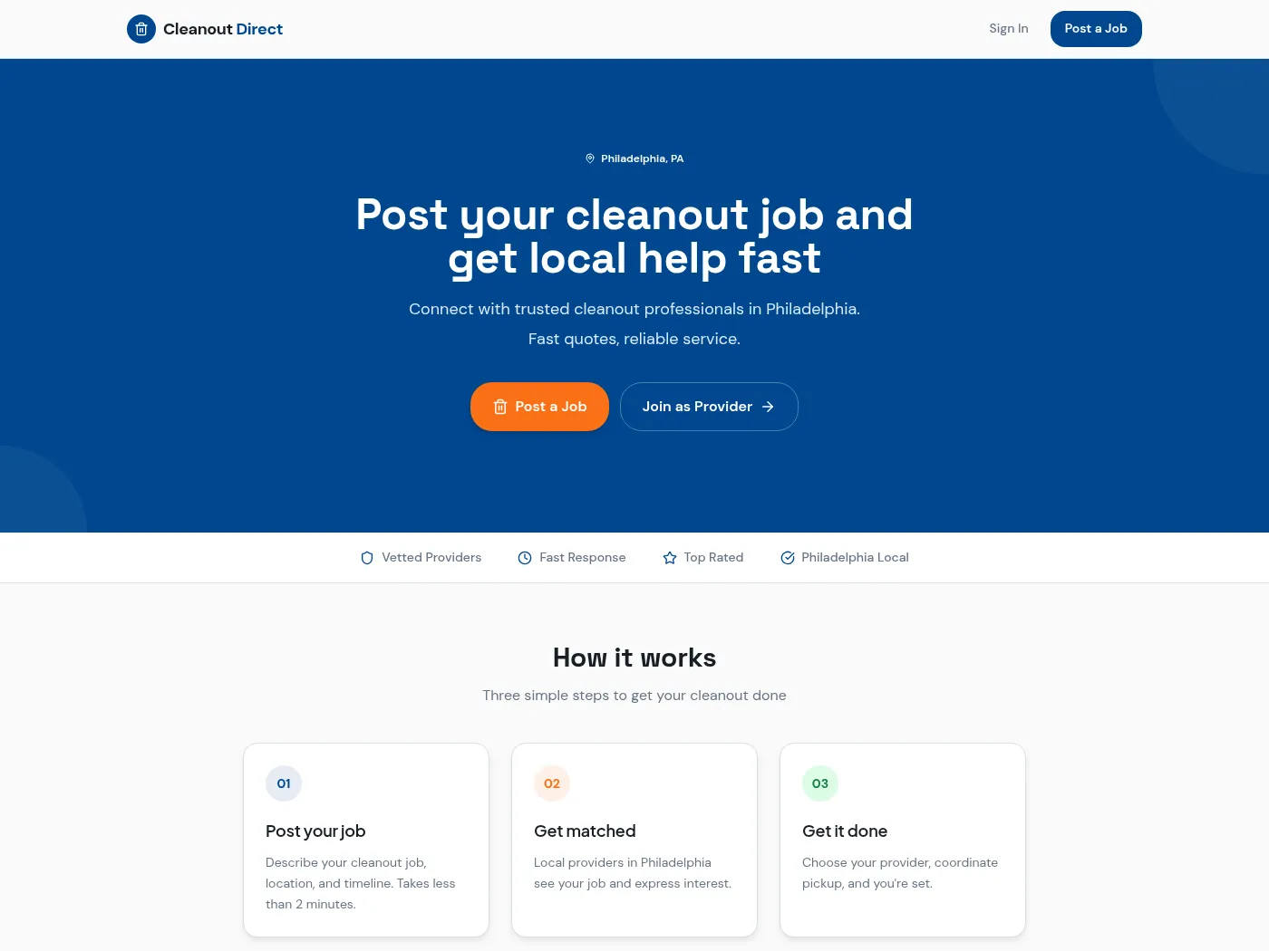 Cleanout Direct Web App