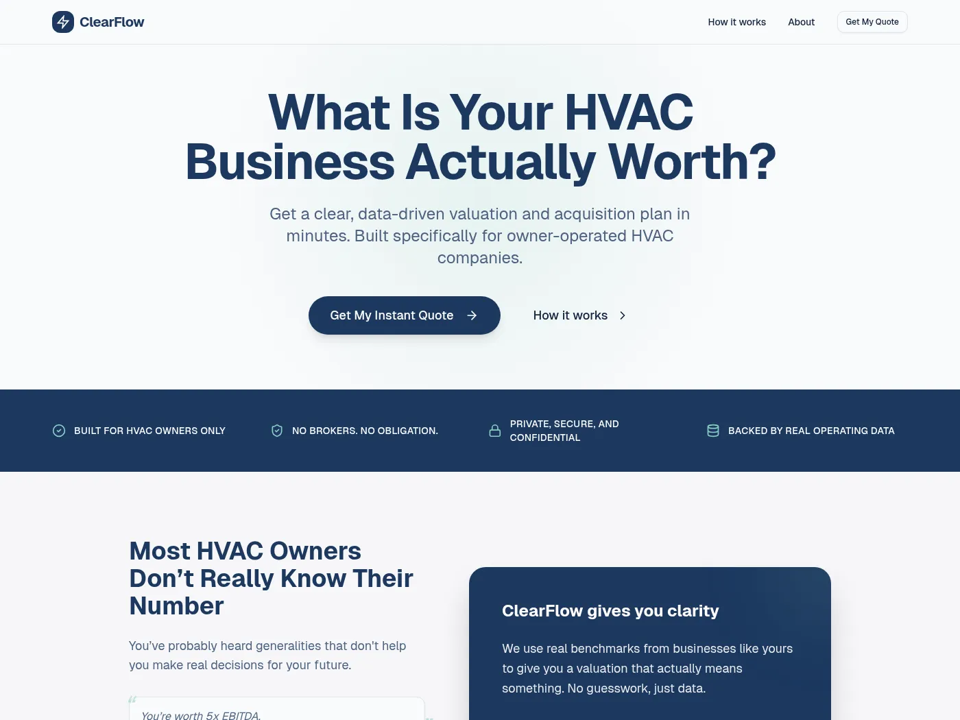 ClearFlow Valuation Funnel