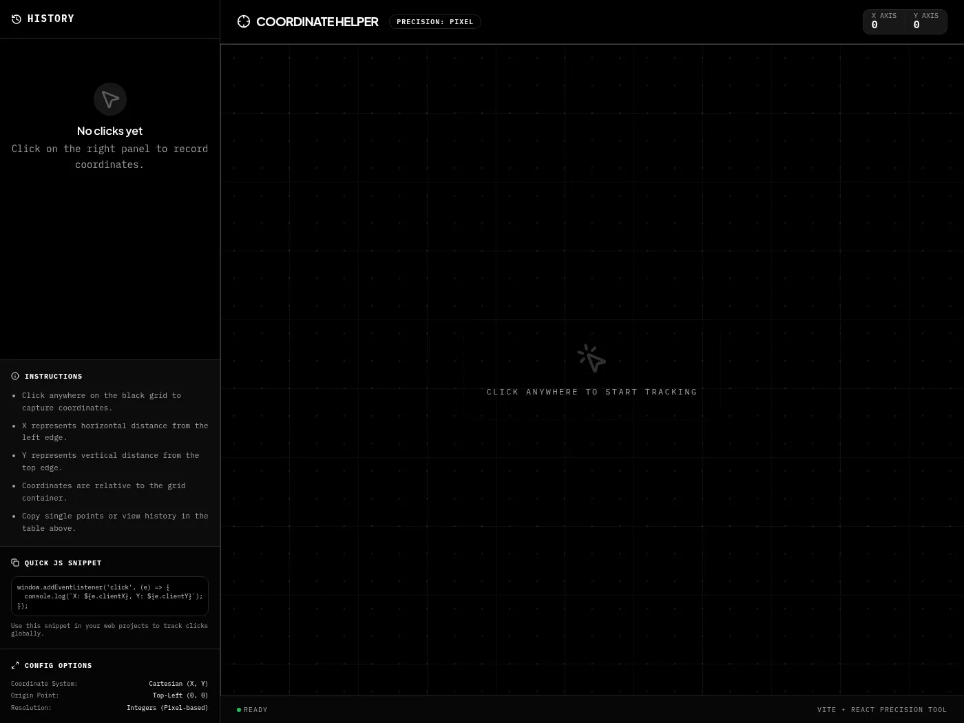 Click Coordinates Helper