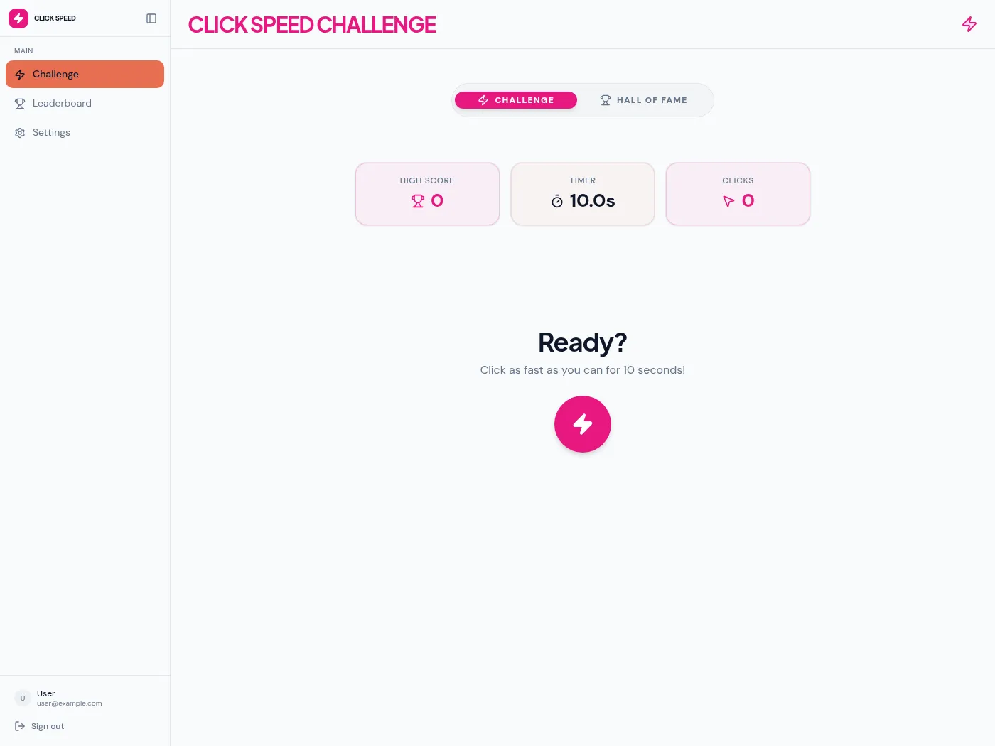 Click Speed Challenge