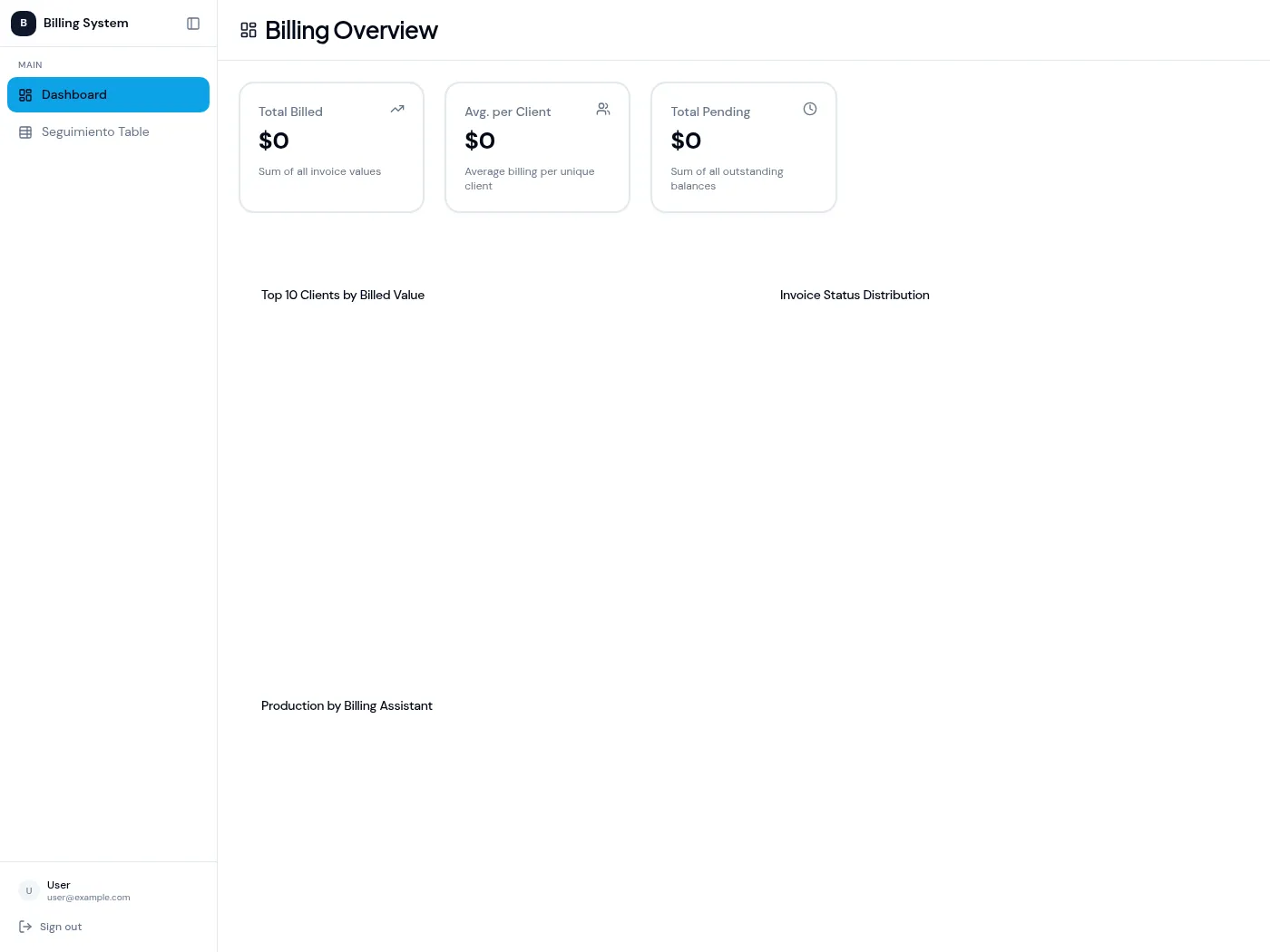 Client Billing Dashboard