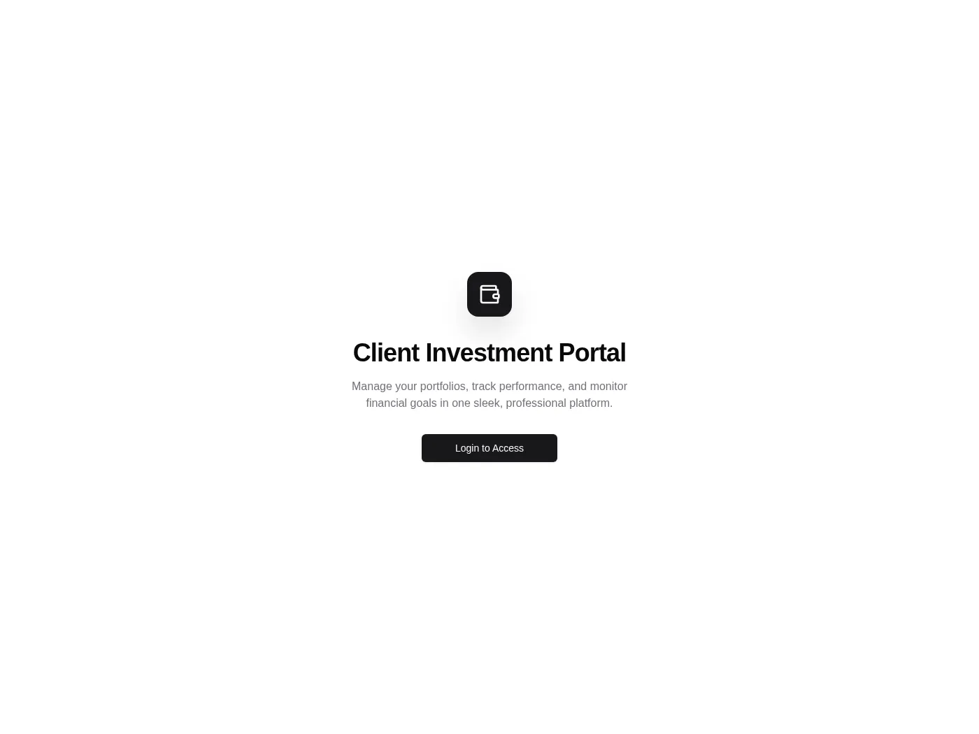 Client Investment Portal