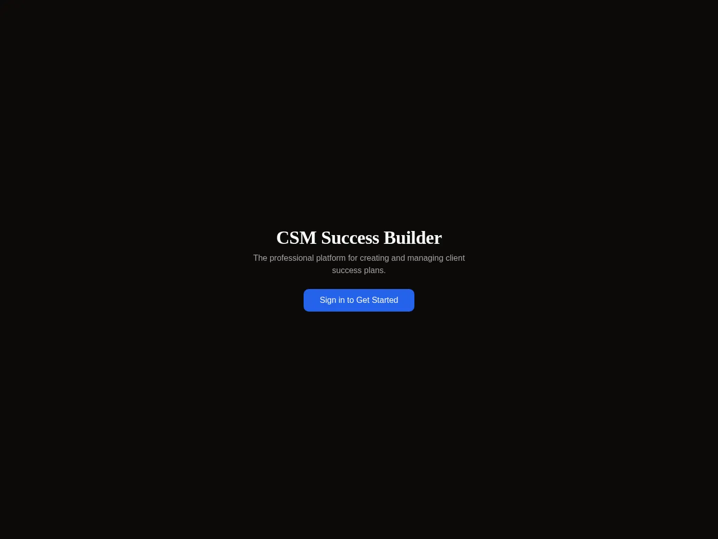 Client Success Plan Builder