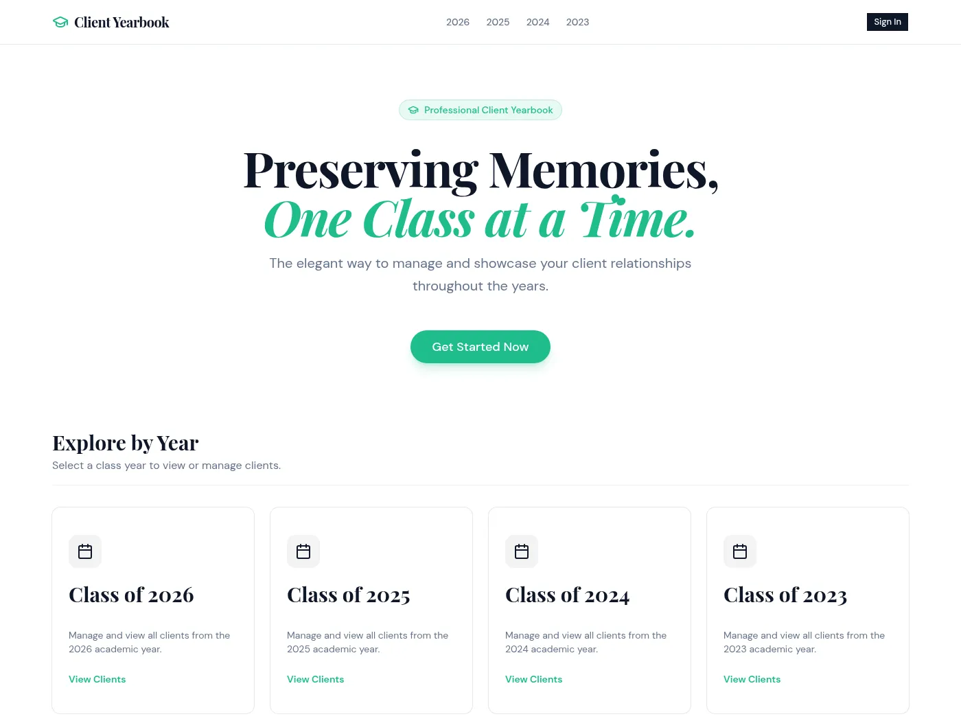 Client Yearbook App