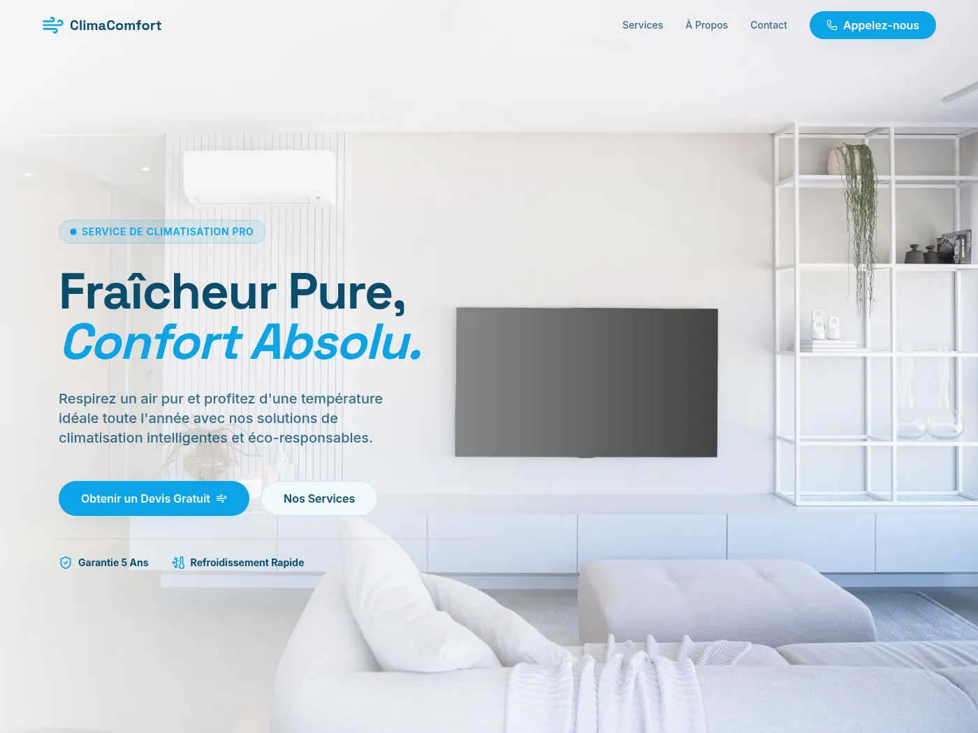 Climatisation Landing Page