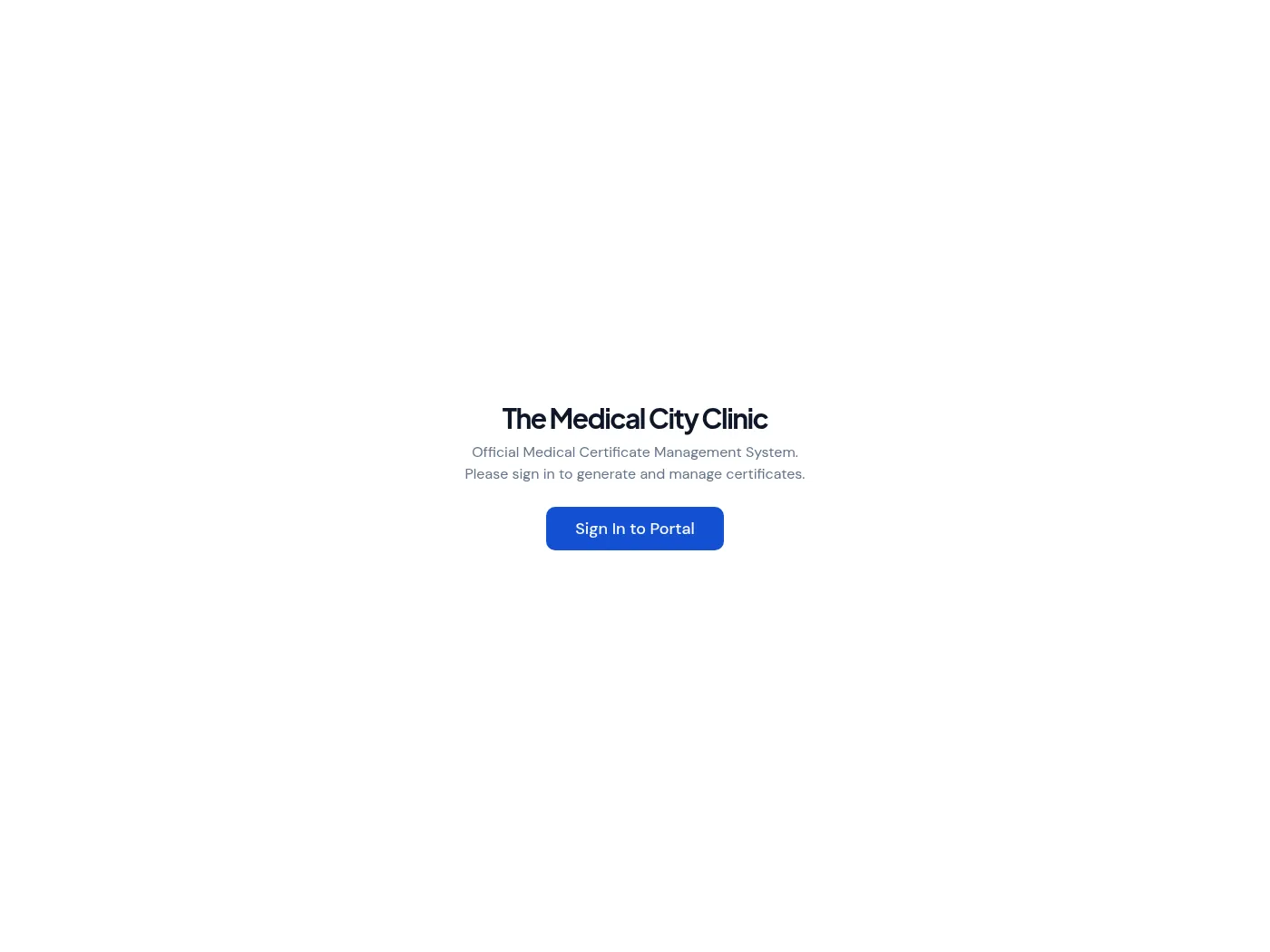Clinic Medical Certificate