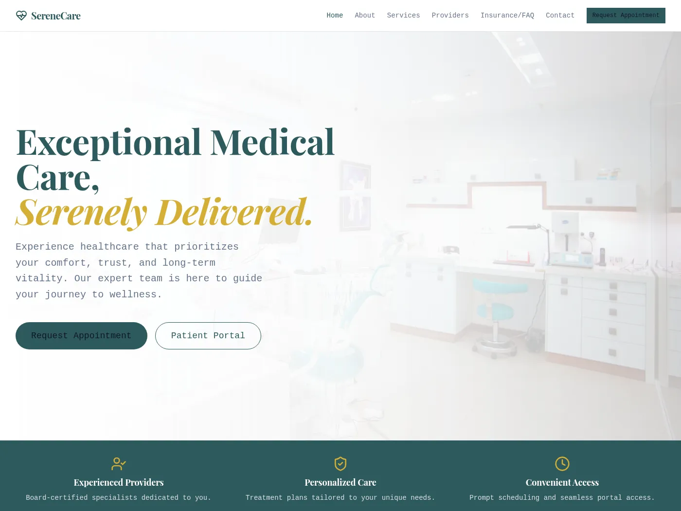 SereneCare Clinic Website