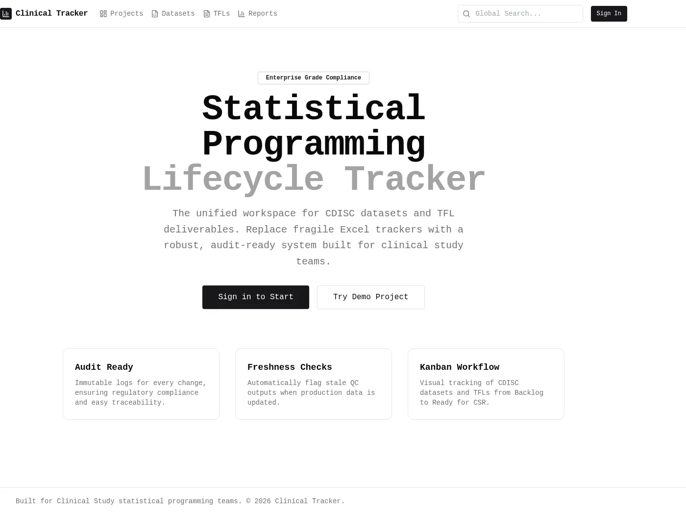 Clinical Lifecycle Tracker