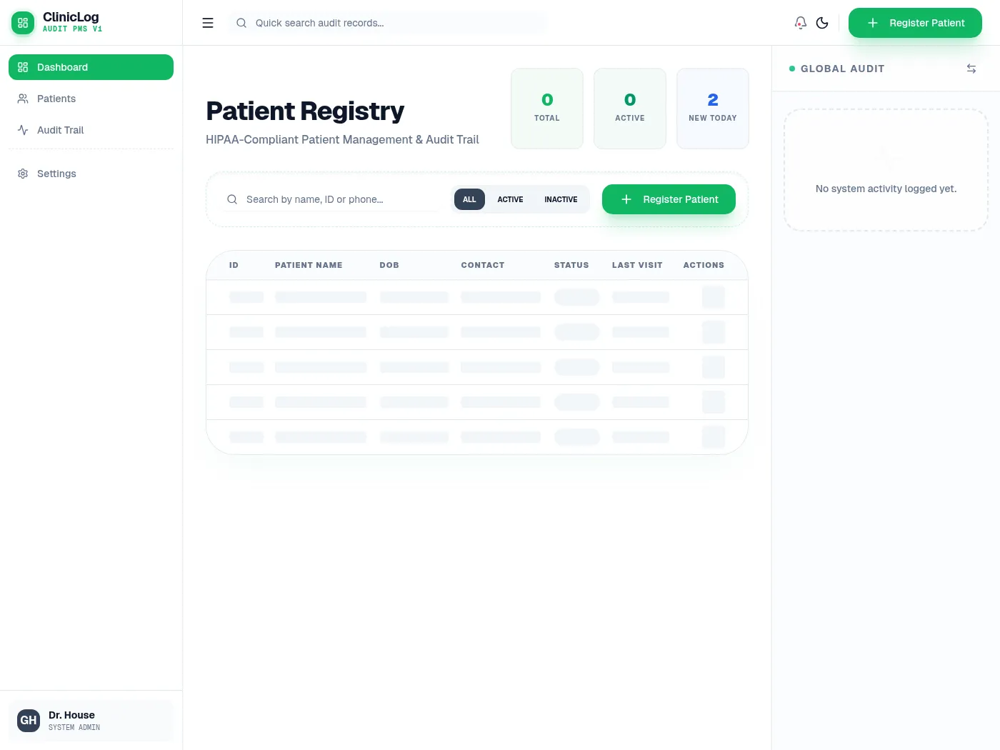 ClinicLog PMS