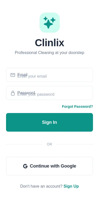Clinlix Home Cleaning App