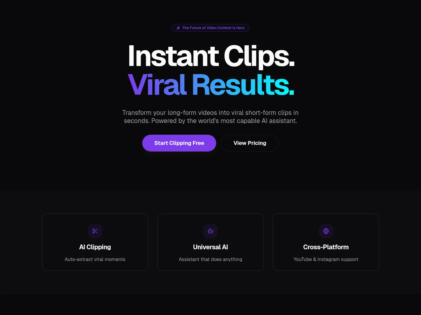 ClipGenius AI Website