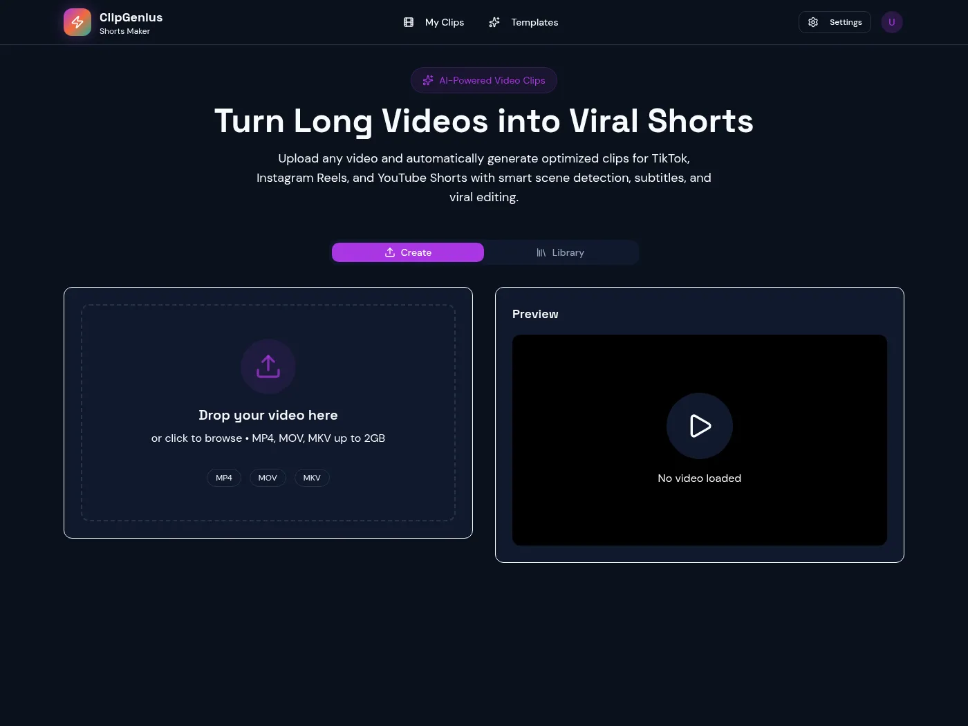 ClipGenius Shorts Maker