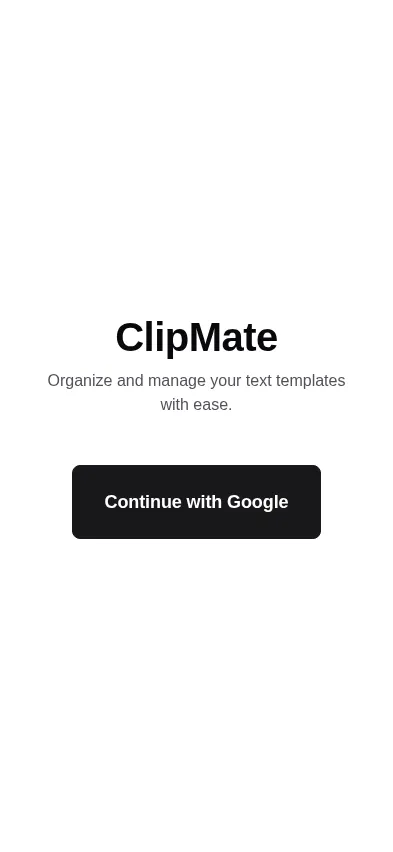 ClipMate Template App