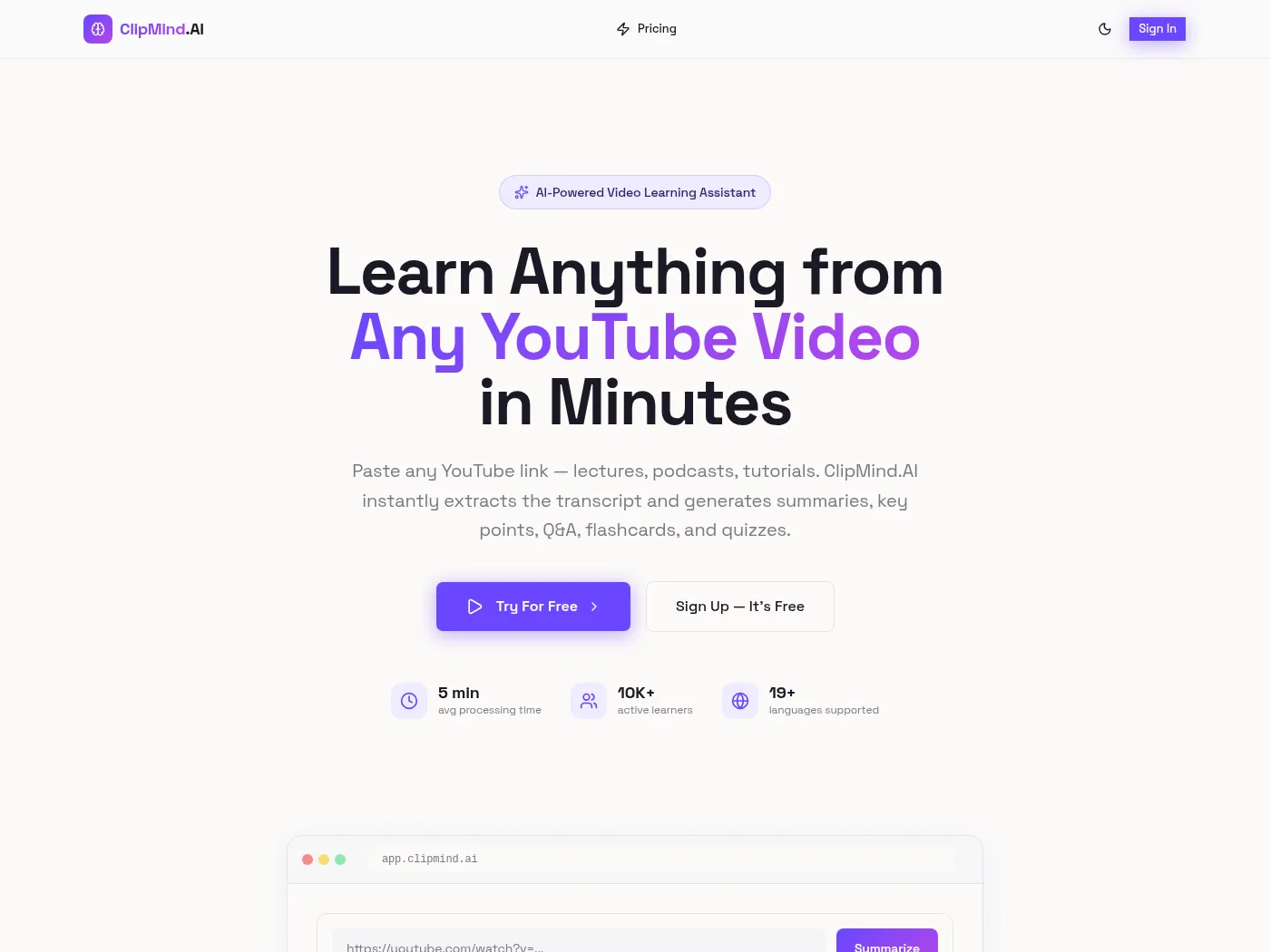 ClipMind.AI Learning Assistant