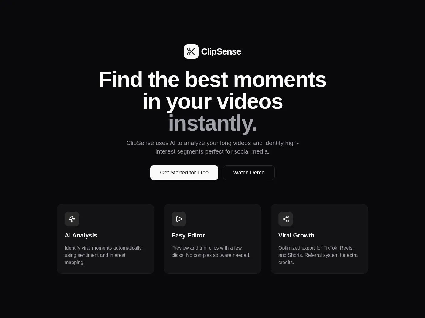 ClipSense AI Dashboard