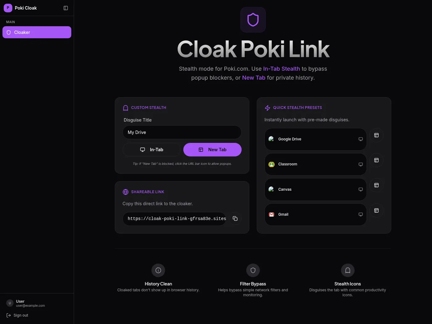 Cloak Poki Link