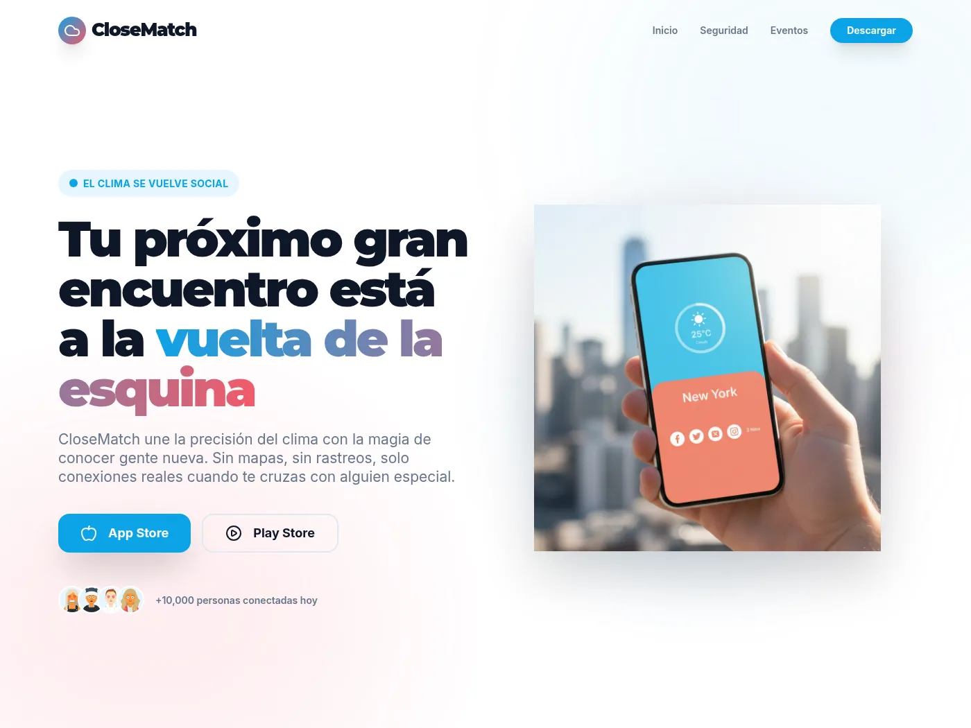 CloseMatch Landing Page
