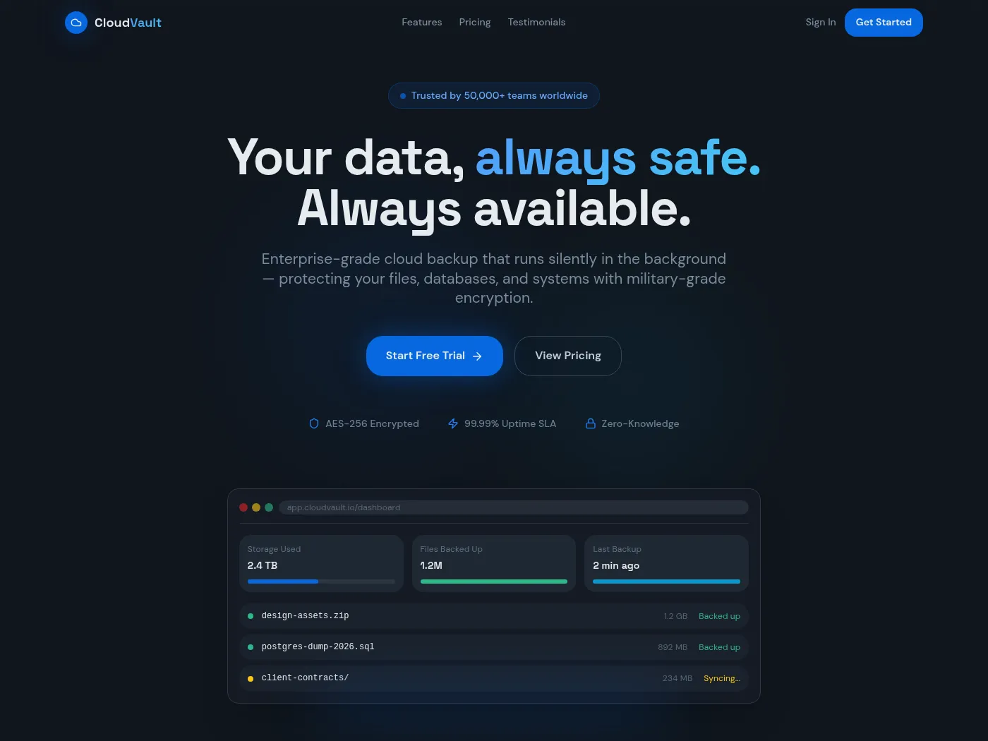 Cloud Backup Storefront