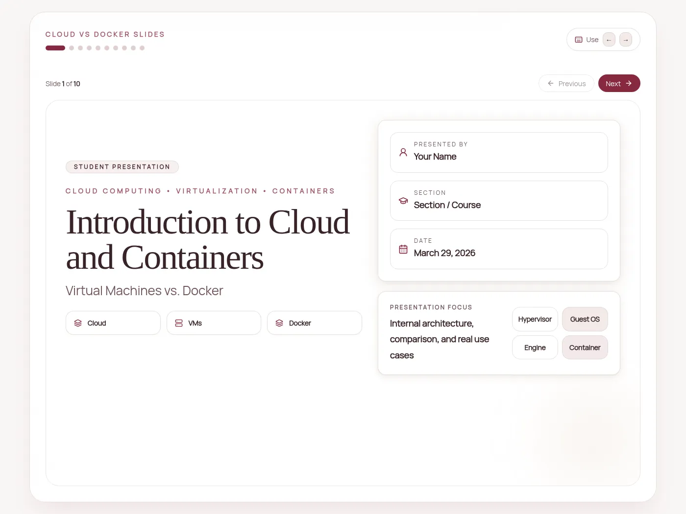 Cloud vs Docker Slides