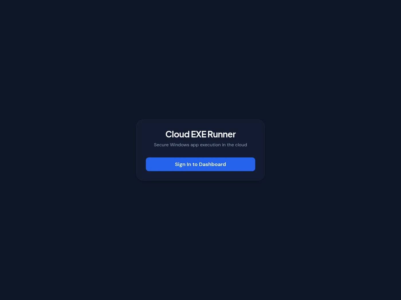 Remote EXE Cloud Runner