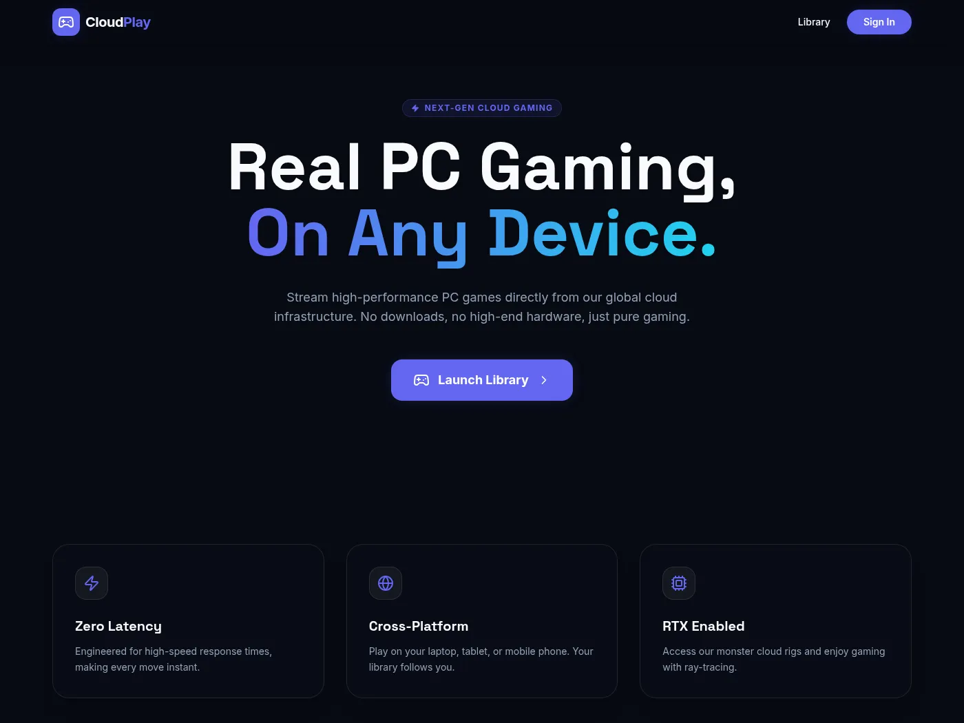CloudPlay Gaming Service