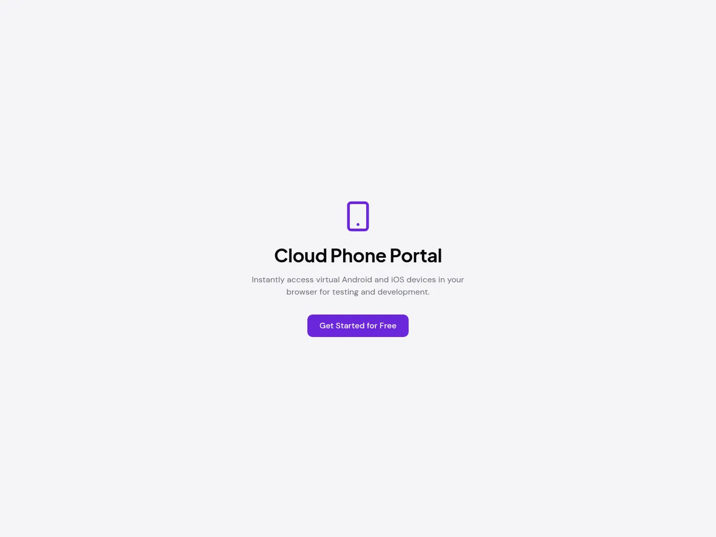 Cloud Phone Portal