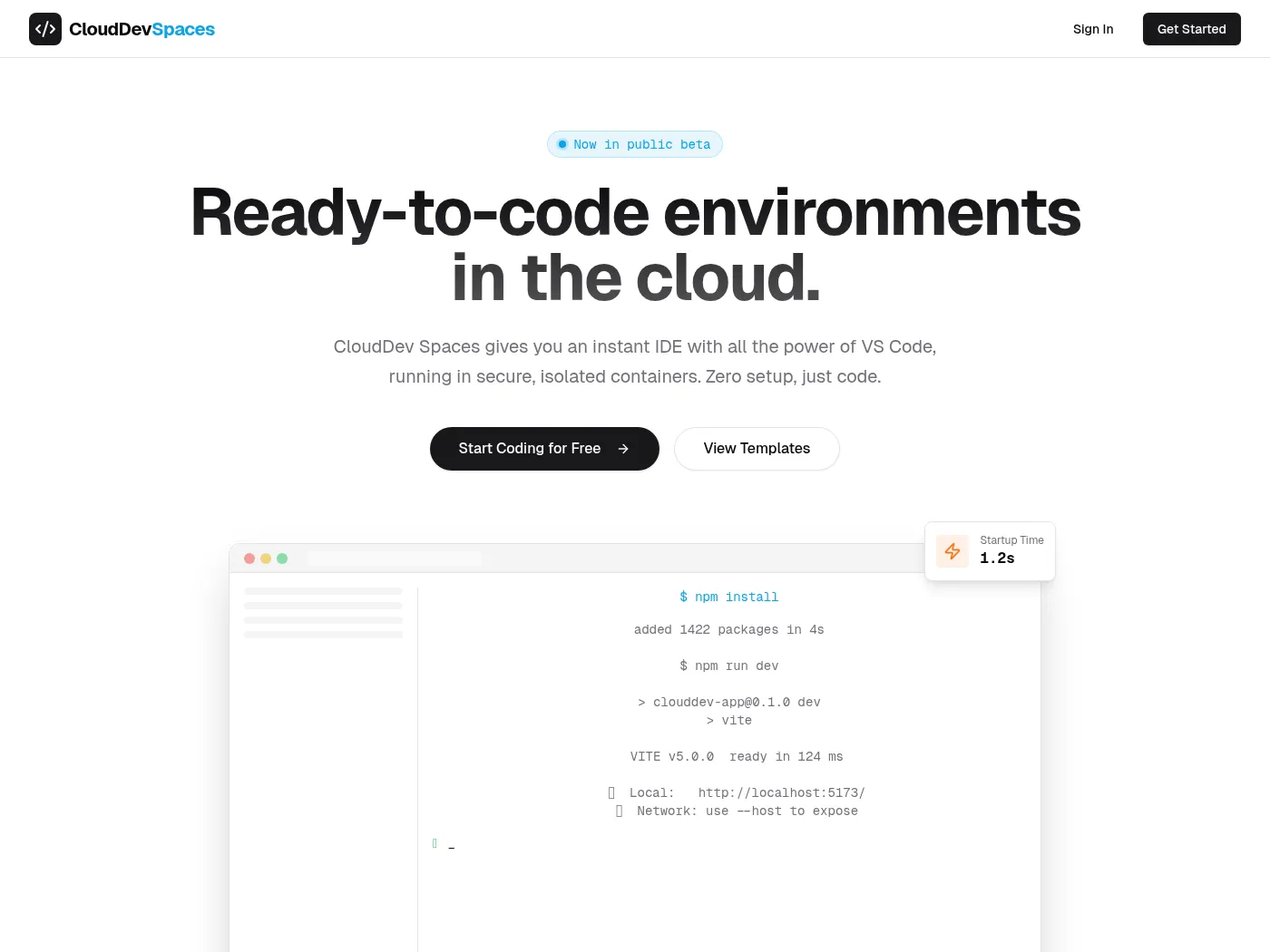 CloudDev Spaces