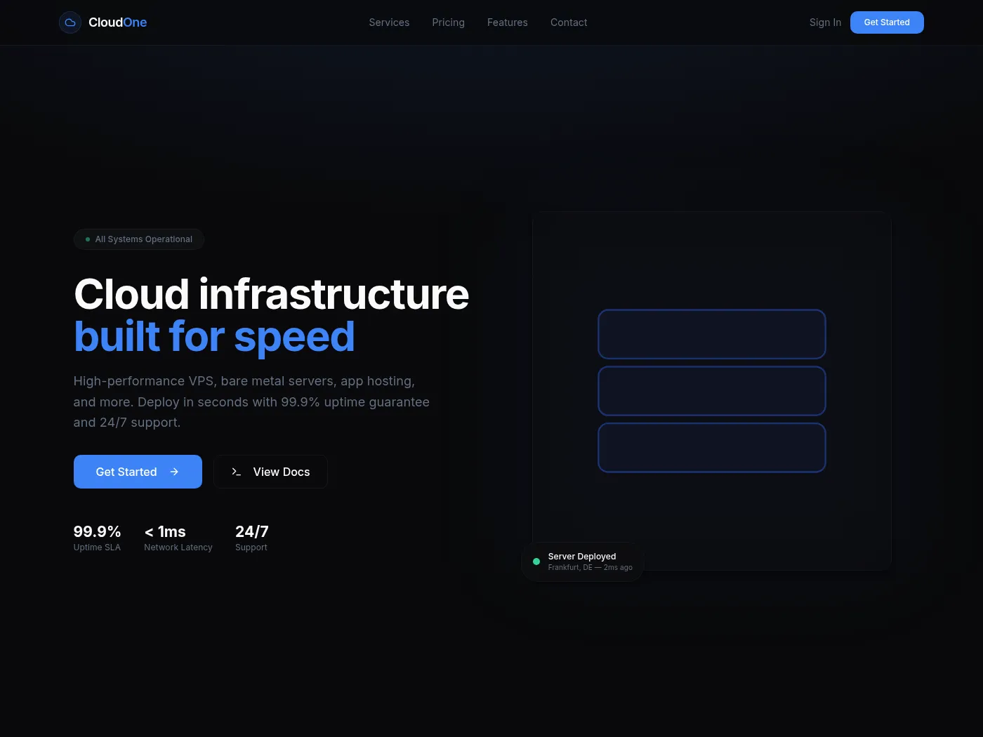 CloudOne Landing Page