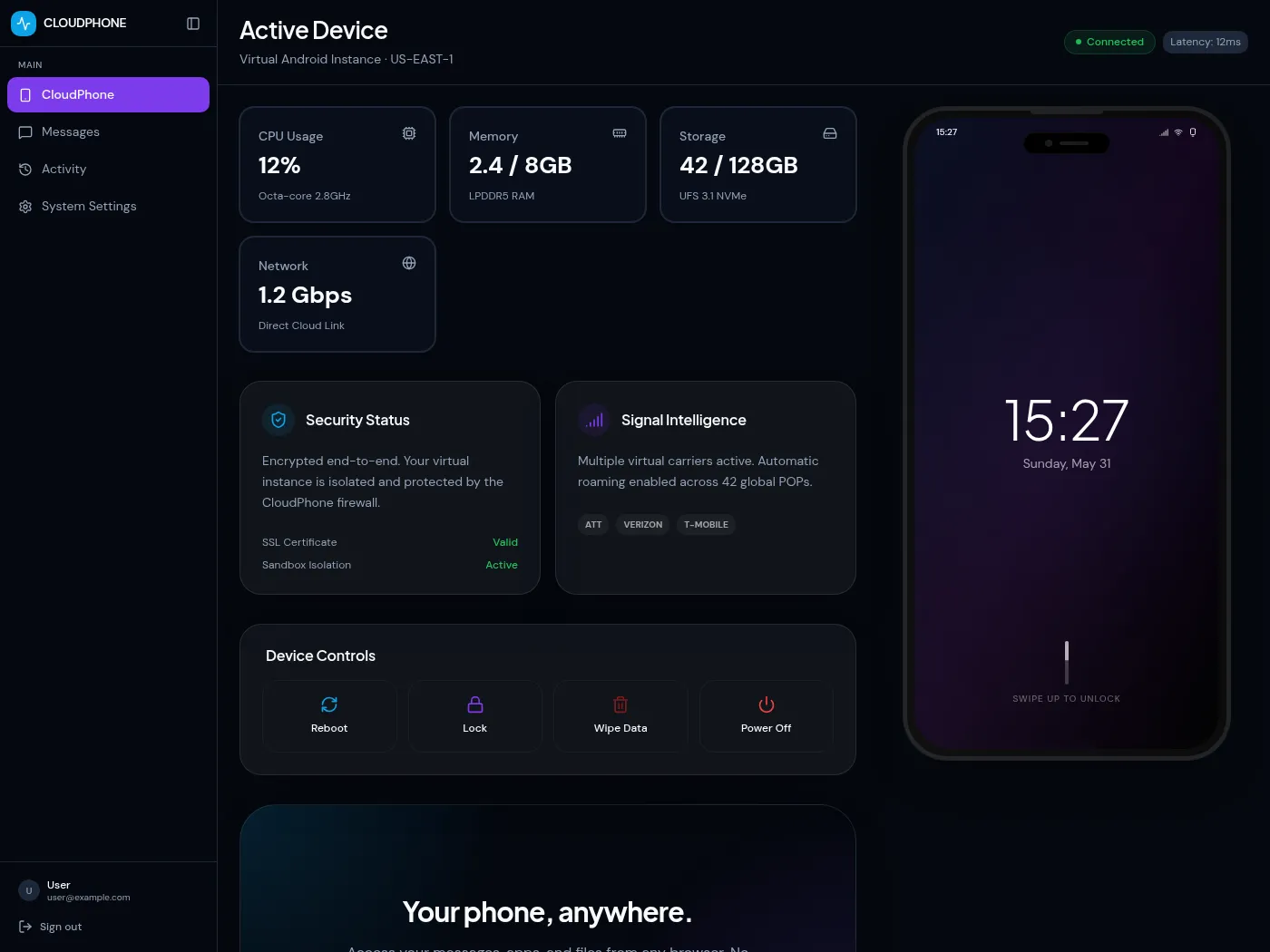 CloudPhone Android Web