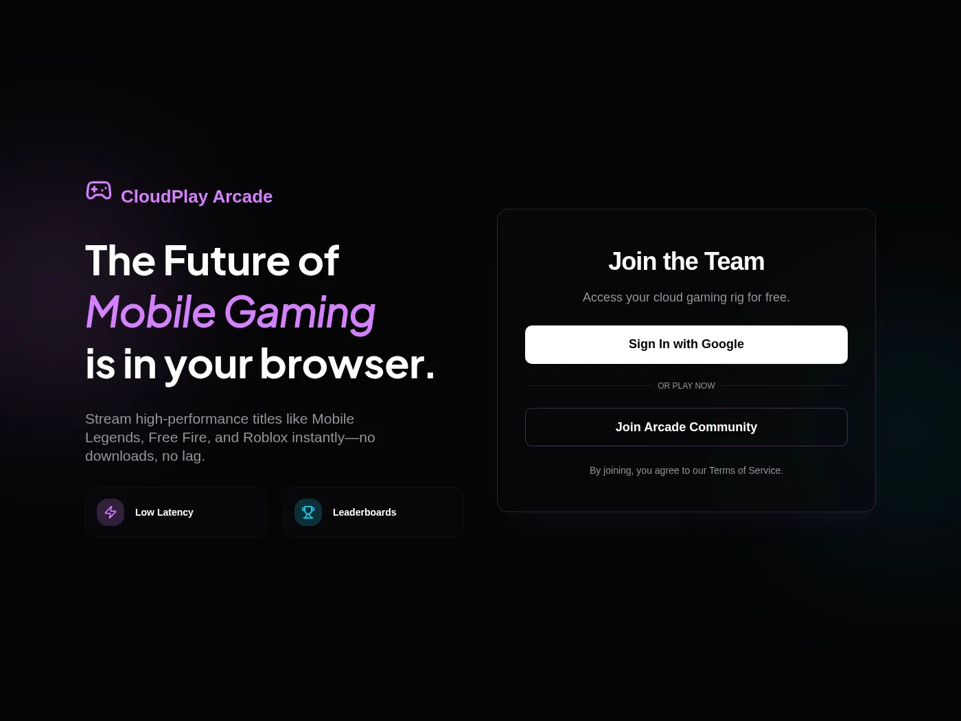 CloudPlay Arcade