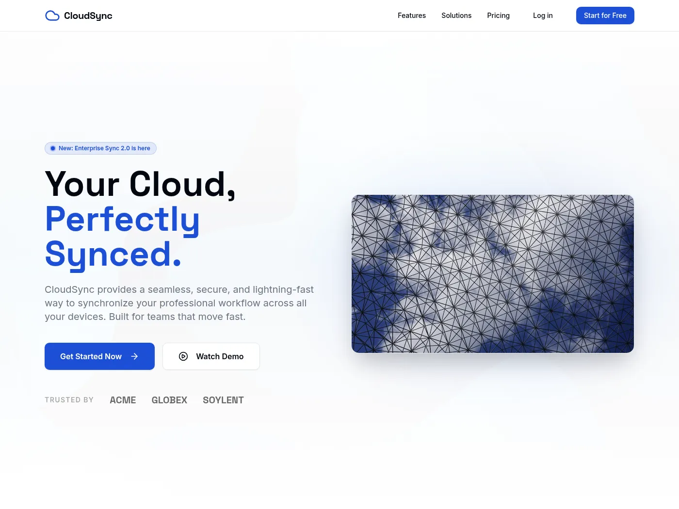 CloudSync Landing Page