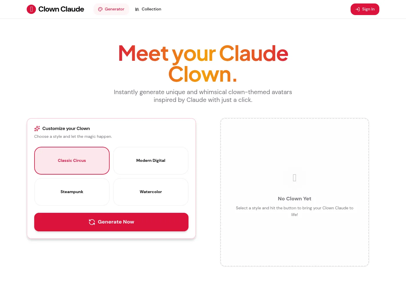 Clown Claude Generator