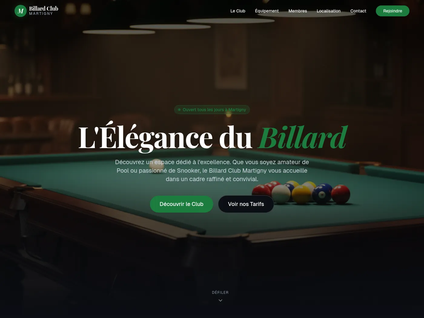 Billard Club Martigny Site