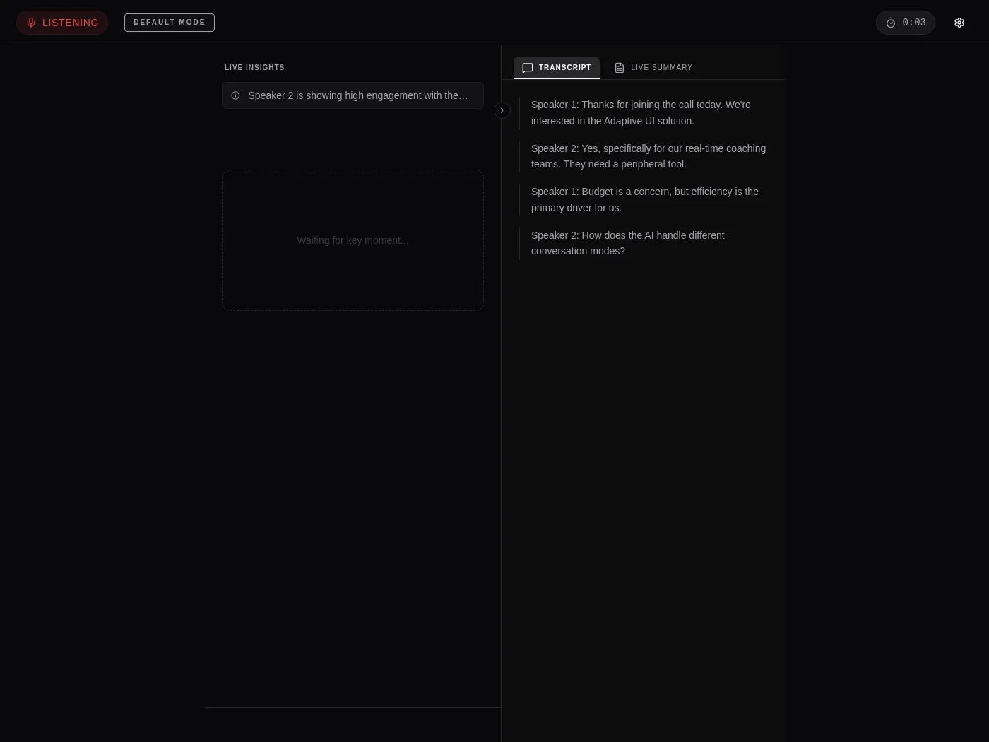 Cluely Adaptive Copilot UI