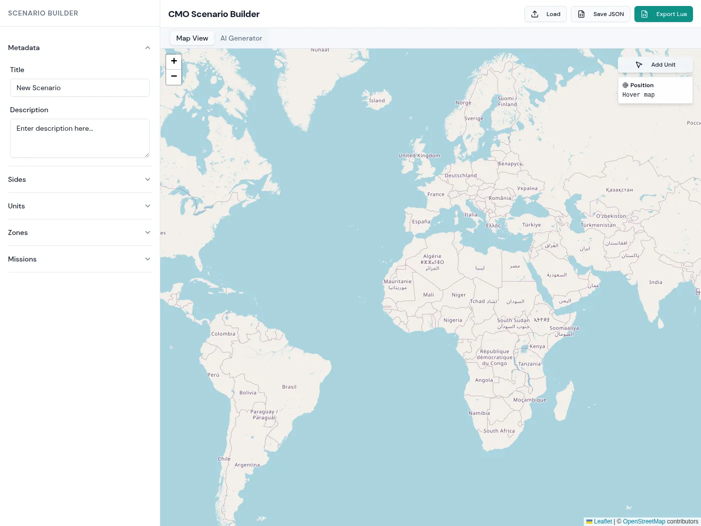 CMO Lua Scenario Builder