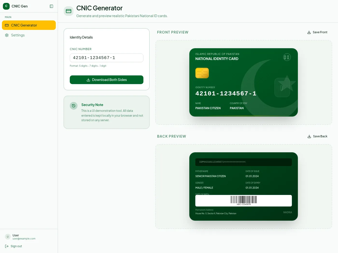CNIC Image Generator