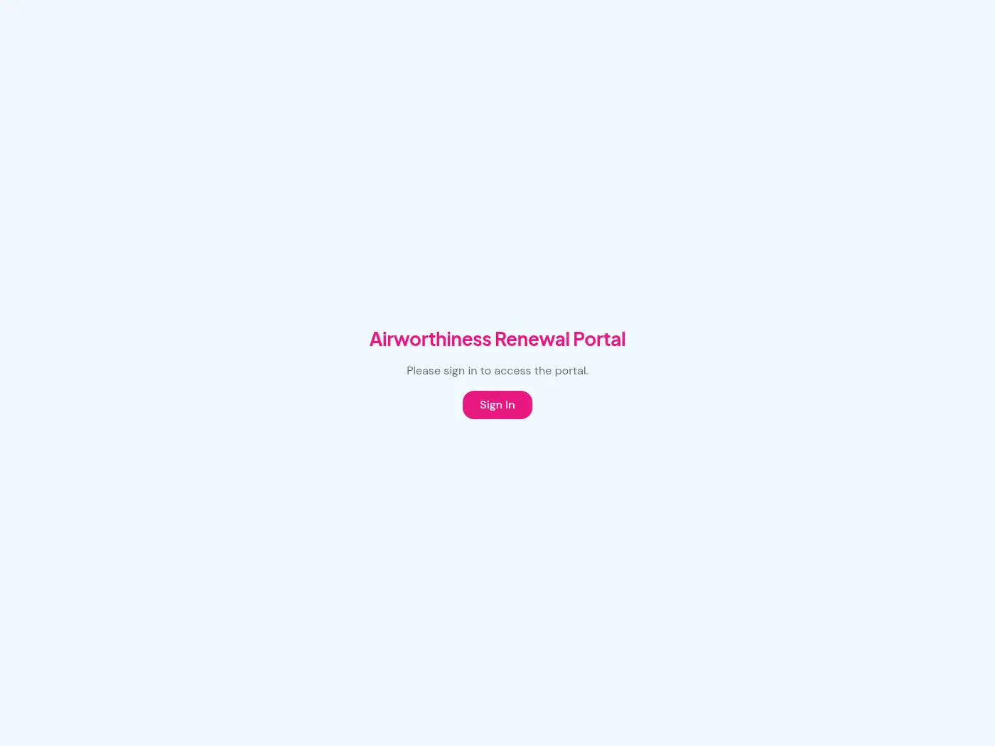 Airworthiness Renewal Portal