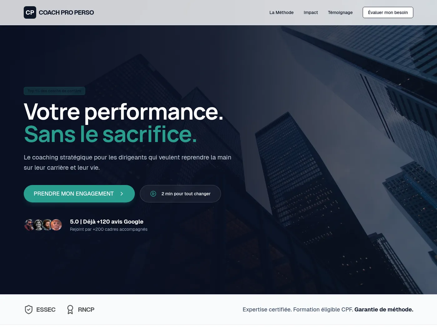 Coach Impact Landing Page