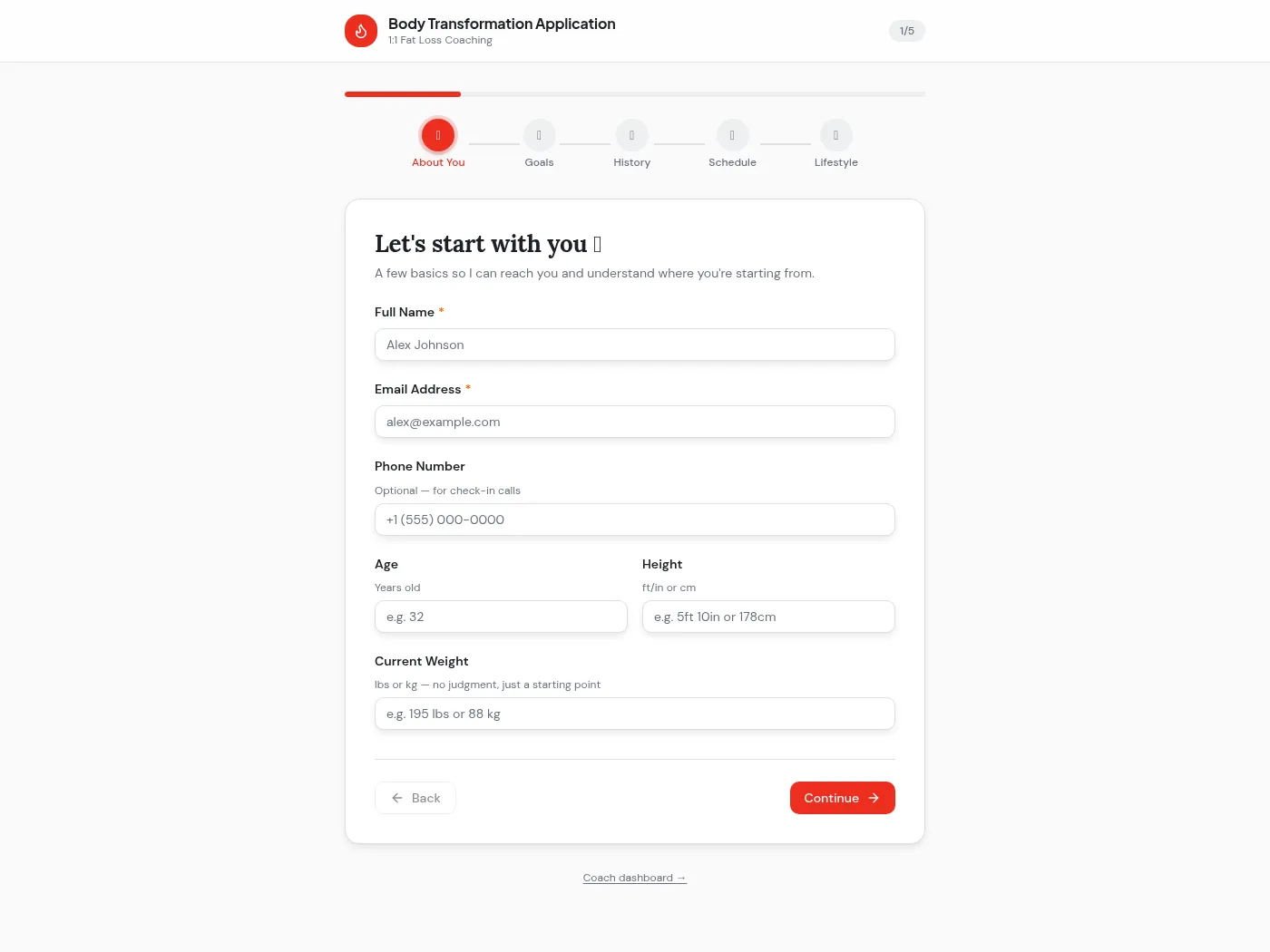CoachClient Intake Pro