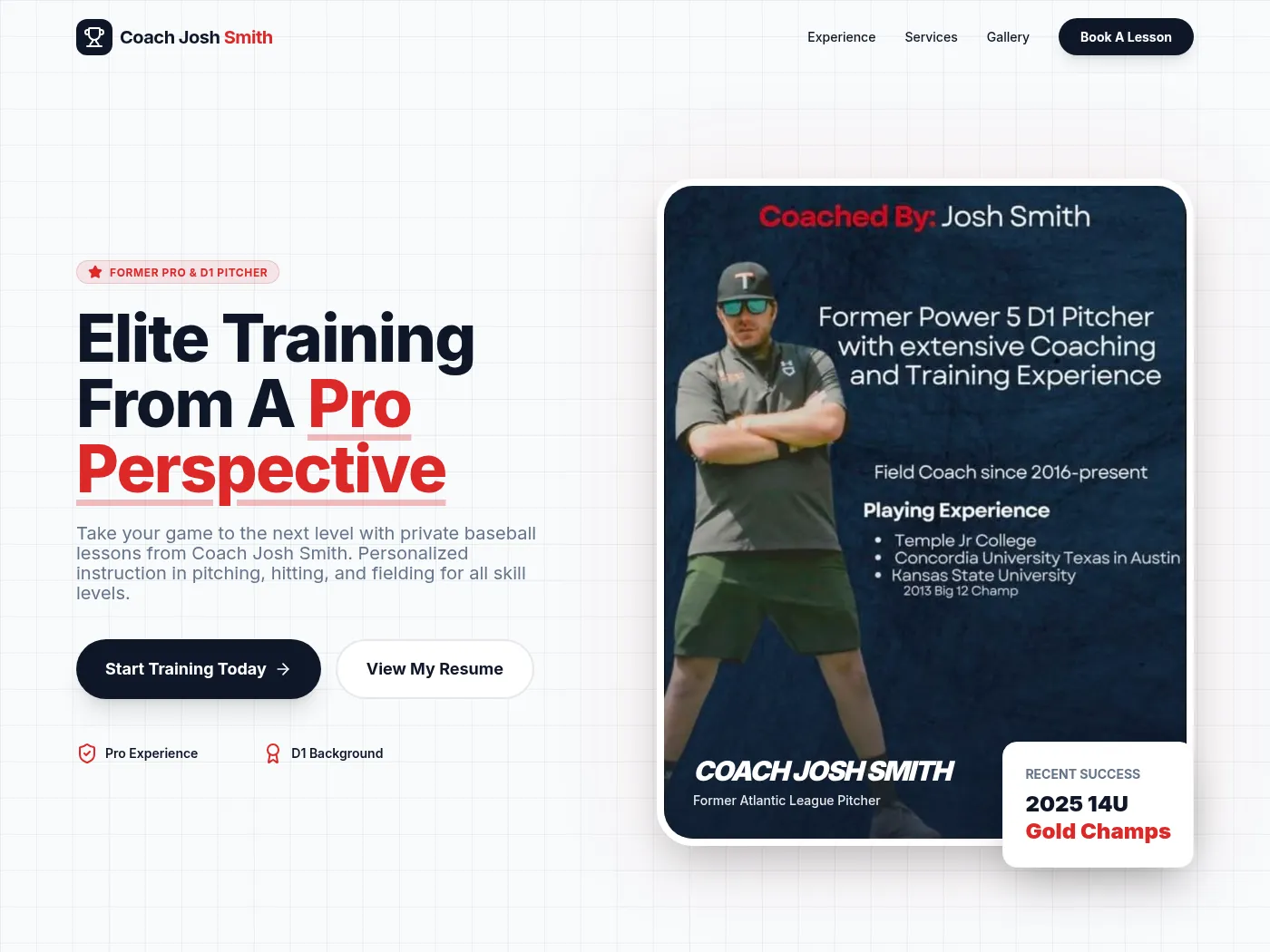 Coach Josh Baseball Lessons